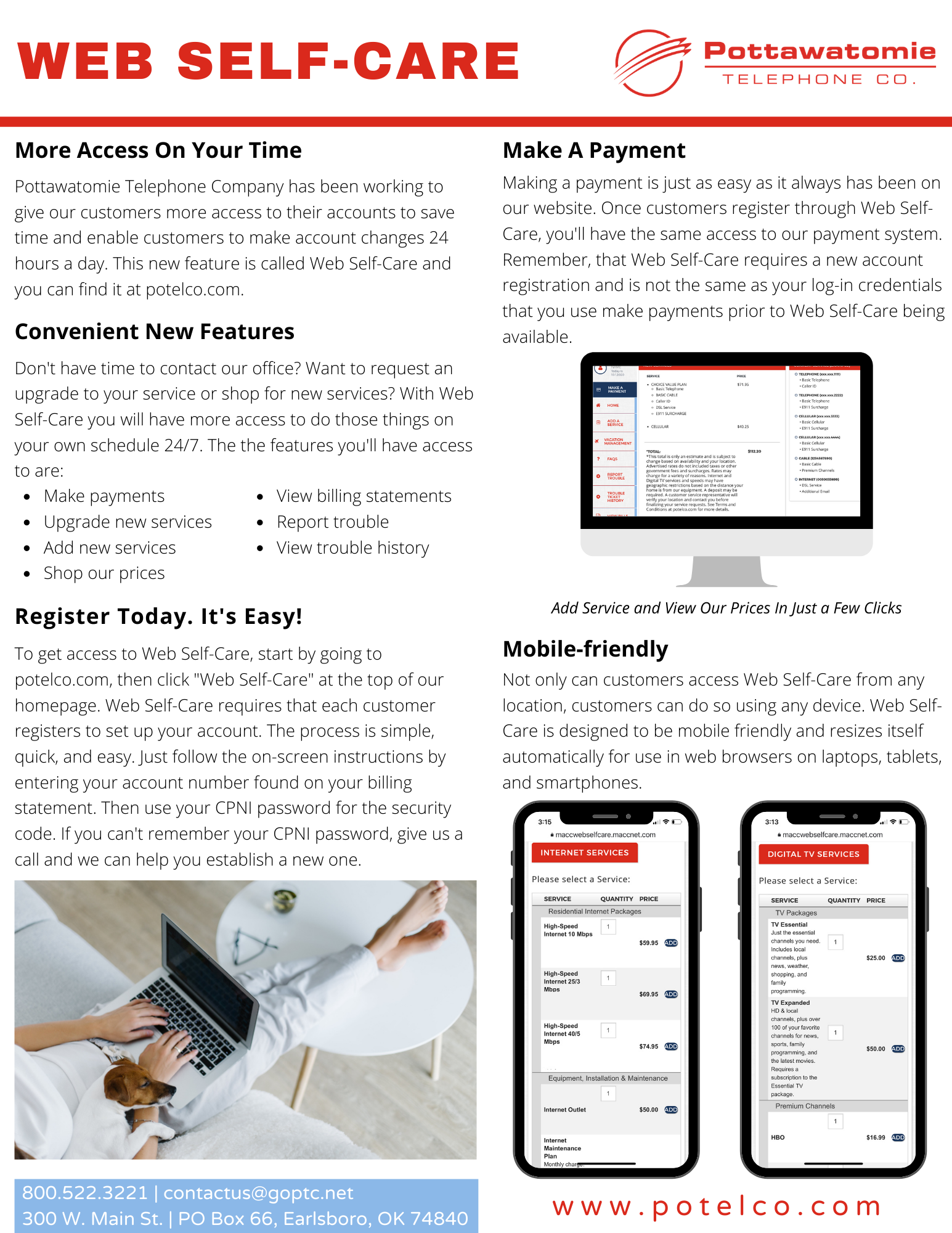 Account Web Self-Care | Pottawatomie Telephone Company